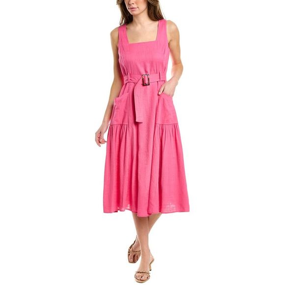 Maison Tara | Dresses | Maison Tara Belted Linenblend Midi Dress | Poshmark